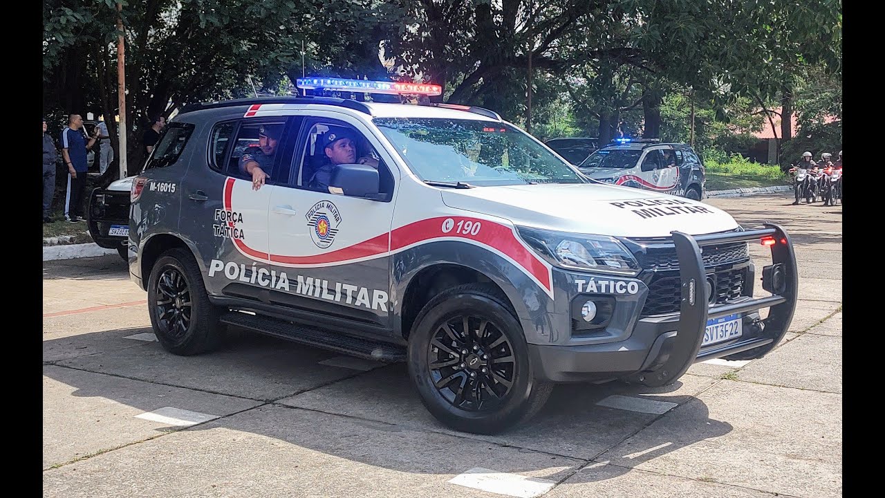 Saída Desfile das viaturas da Polícia Militar Força Tática CAEP ROCAM ...
