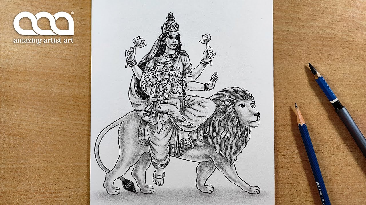Skandamata Drawing 😍 | स्कंदमाता का चित्र कैसे बनाएं 🎨 | Navratri Day 5 ...