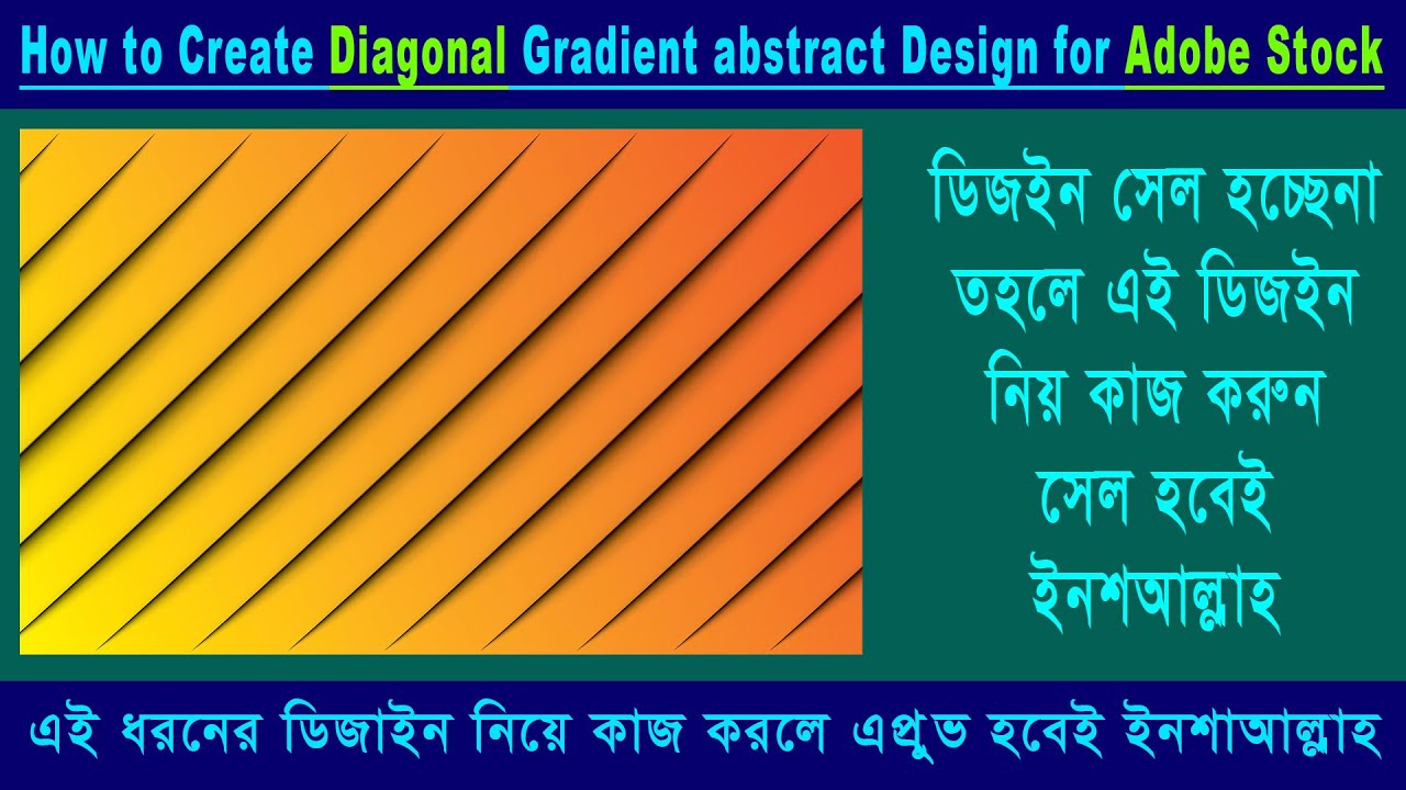 How to Create Diagonal Gradient abstract Design for Adobe Stock - YouTube