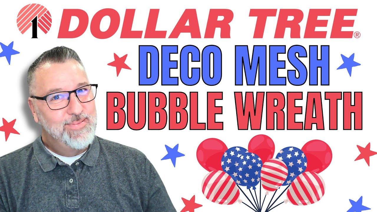 Dollar Tree Deco Mesh Bubble Wreath - Patriotic Wreath - Wreath DIY - # ...
