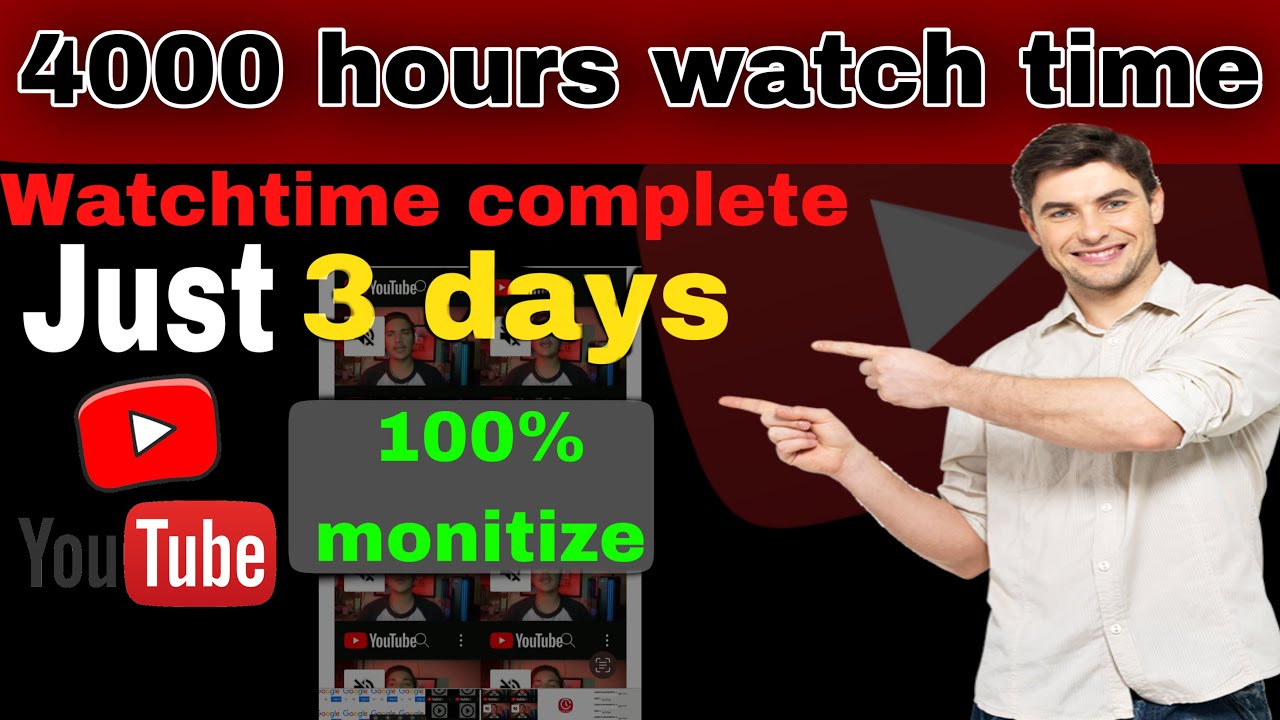 How to complete YouTube watchtime | 4000 hours watchtime in just 3 days ... How to complete YouTube watchtime | 4000 hours watchtime in just 3 days ...