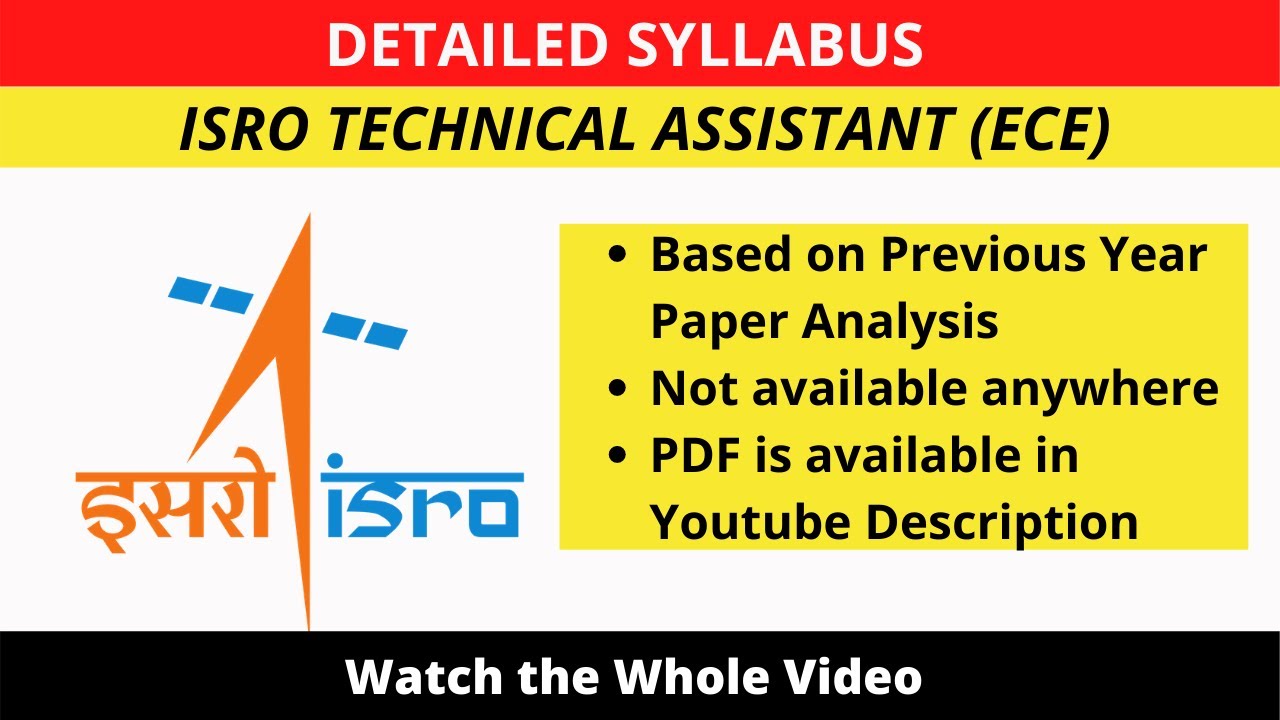 ISRO Technical Assistant | Detailed Syllabus | Electronics (ECE) | Courses Available | HSFC ...