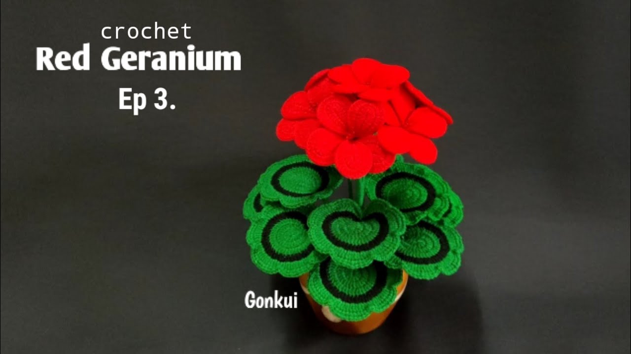 Crochet flower | Crochet Red Geranium flower Ep3. 🌿Leaves # ...