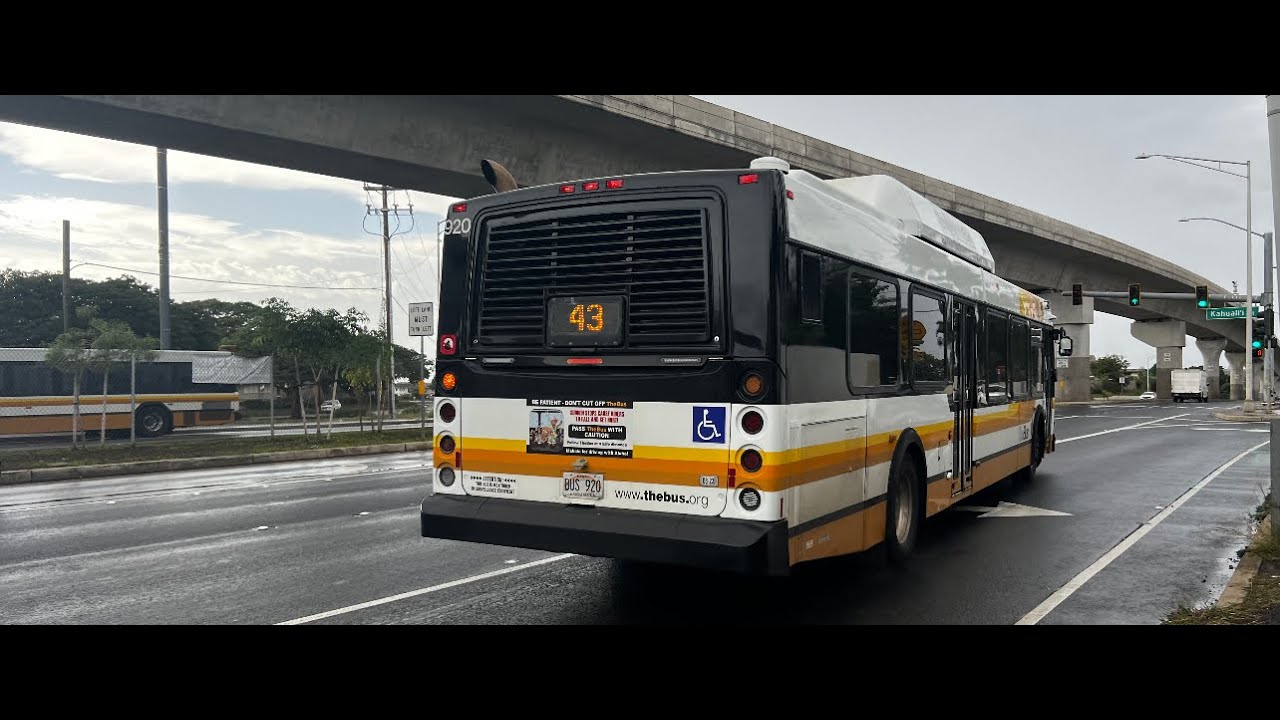 [Oahu] Honolulu Bus #920 Route 43 - YouTube