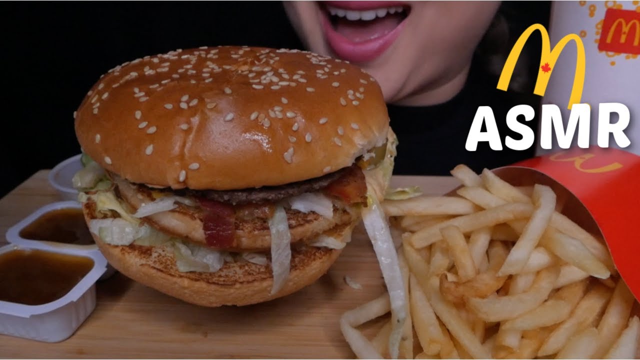 Mcdonald's Grand Big Mac *SO BIG* meal ASMR Relaxing Eating Sounds | N ...