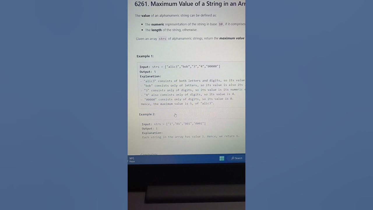 leetcode|| Maximum Value of a string in an array - YouTube