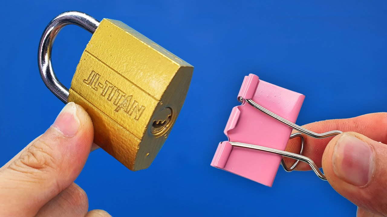 Insane Way to Open Any Lock Without a Key! Amazing Tricks with Binder ...