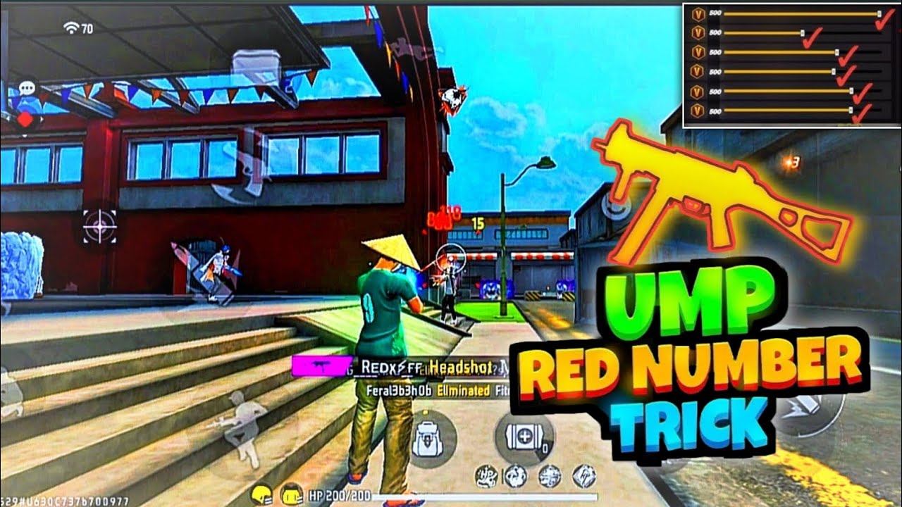UMP ONLY RED NUMBER 🔥 || NEW UMP SECRET HEADSHOT TRICK💯 AND SENCITIVETY ...
