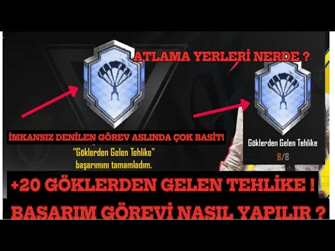 +20 GÖKLERDEN GELEN TEHLİKE😱 BAŞARIM GÖREVİ NASIL YAPILIR? ATLAMA YERLERİ NEREDE? #pubgmobile #pubg