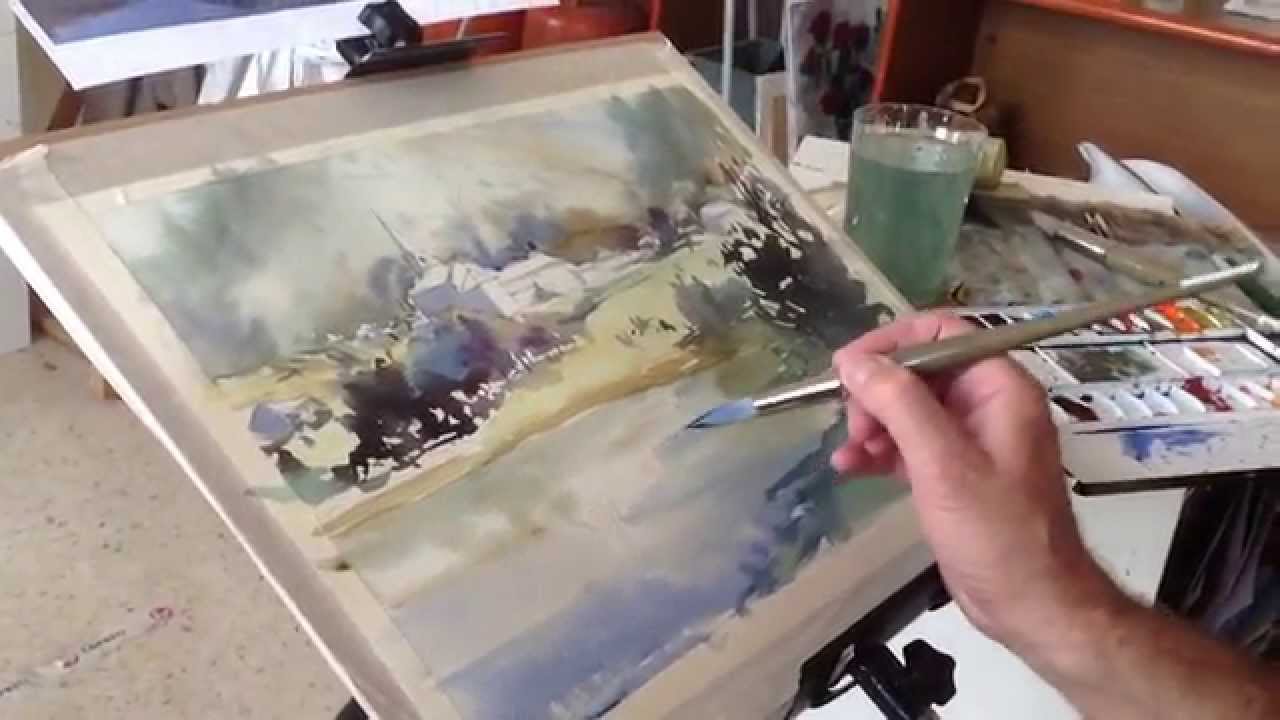 como pintar acuarela paso a paso. Watercolor demo. Watercolor tutorial ...