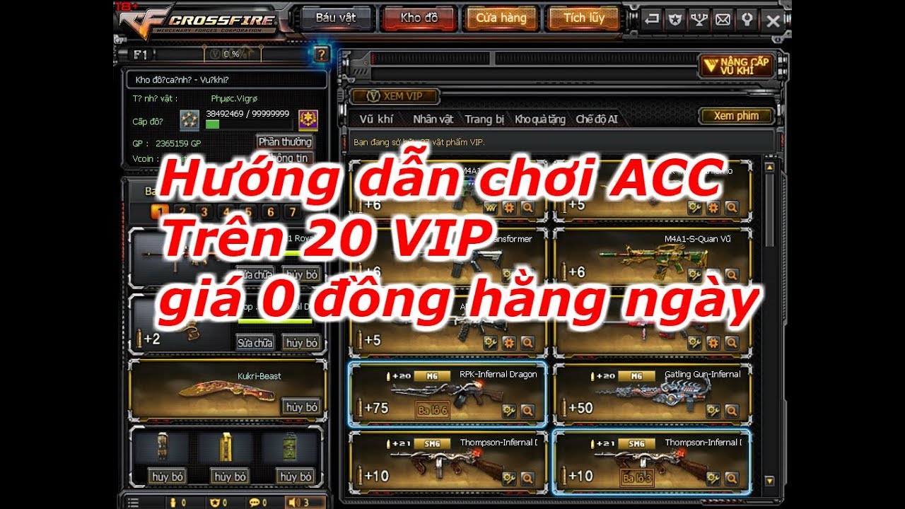 Share ACC CF | Cách tiết kiệm chơi ACC random 20 VIP giá 0 đồng HẰNG ...