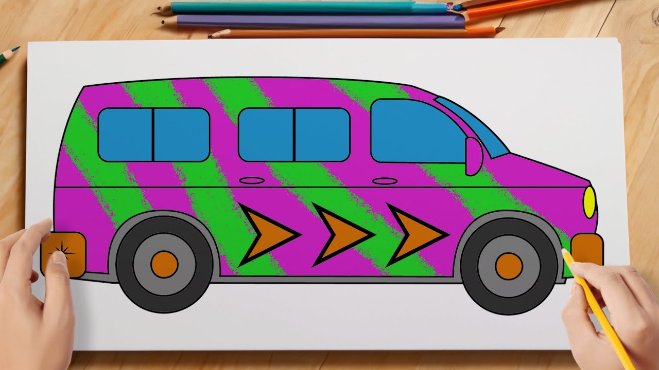 Van Minibus Drawing - YouTube