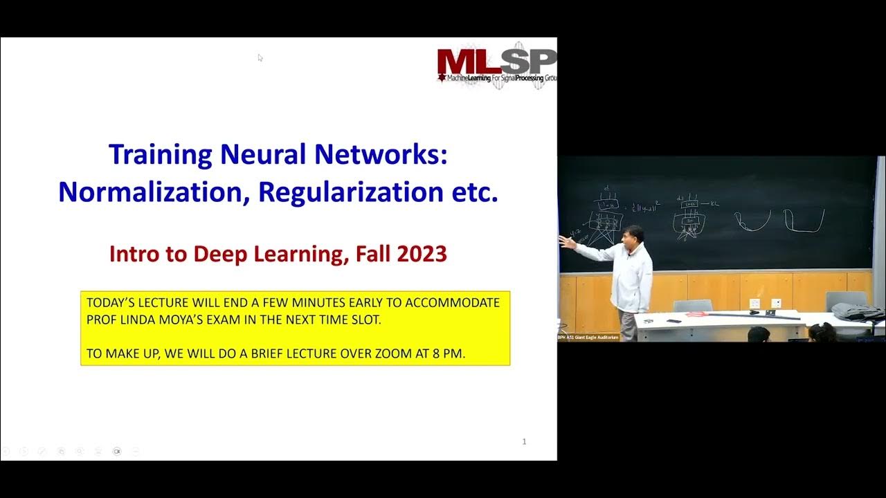 F23 Lecture 8a: Training Neural Networks -- Normalization, Regularization - YouTube