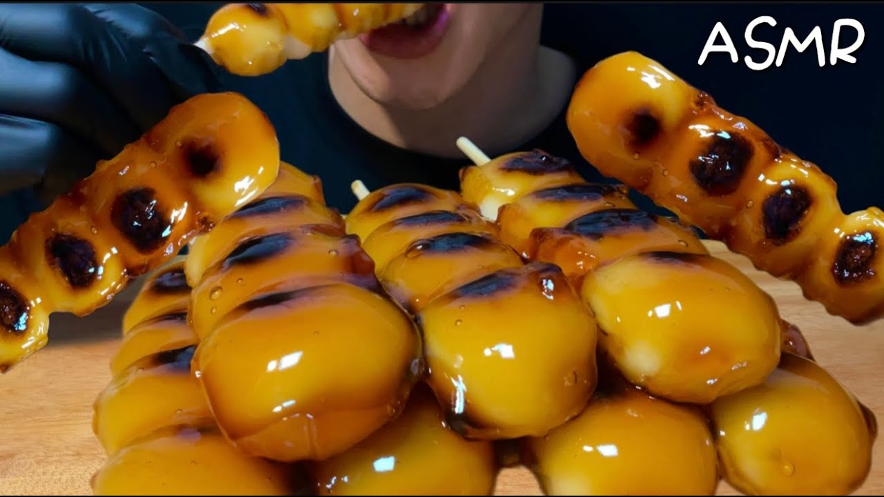[ASMR] Japanese Sweet Dessert Dango Mukbang(eating show) I 일본 당고 쫀득 100 ...