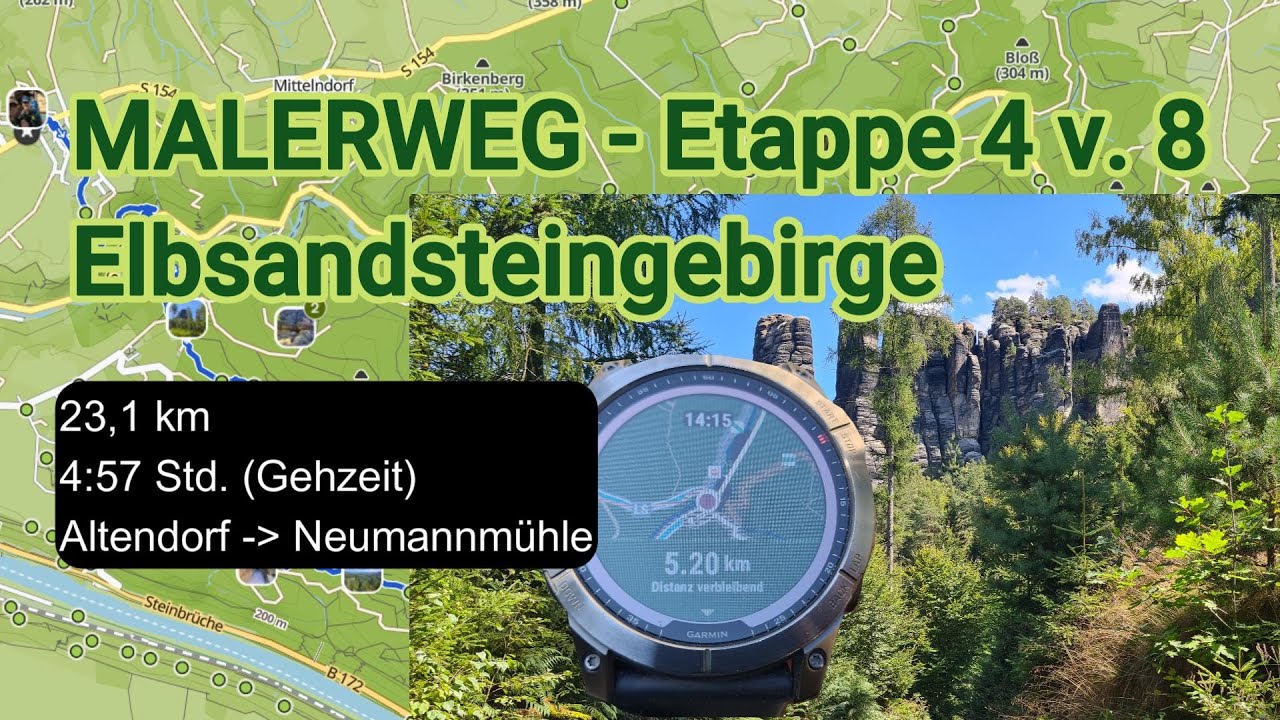 Malerweg Etappe 4 von 8 - Elbsandsteingebirge - Wandern - kurze Version ...