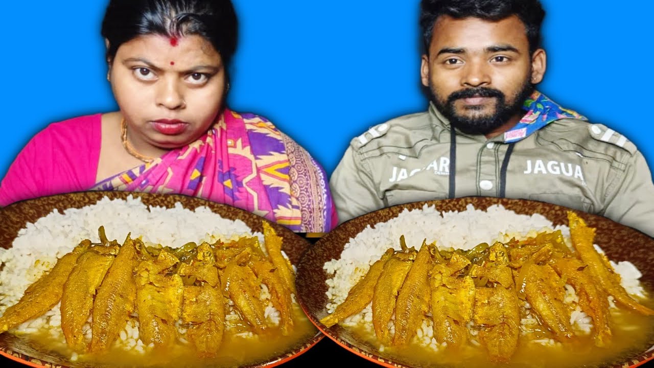 SMALL FISH CURRY WITH RICE EATING CHALLENGE//mach bhat eating challenge ...