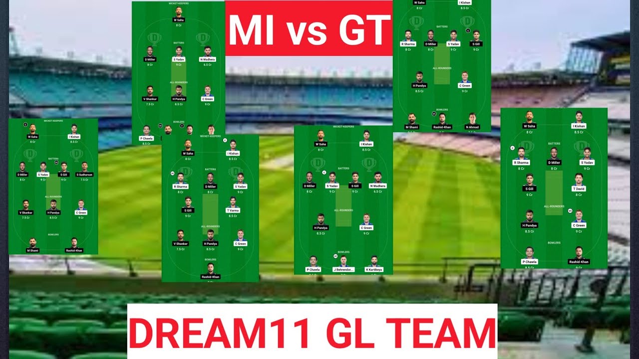 MI VS GT DREAM11 GL TEAM PREDICTION MI VS GT TODAY GL TEAM PREDICTION ...