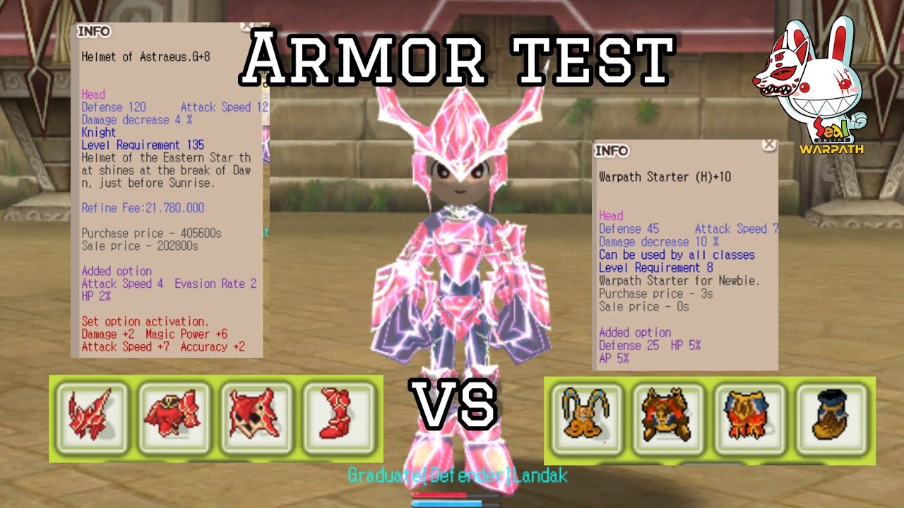 KNIGHT ARMOR TEST SEAL ONLINE NEWBIE | TUTORIAL PEMULA SEAL ONLINE ...