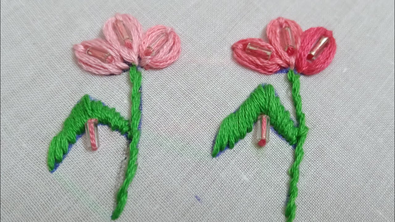 hand embroidery all over design for beginners - YouTube