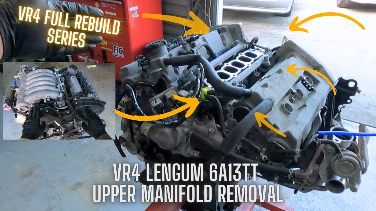 VR4 Legnum / Galant 6A13TT Detailed upper manifold removal - YouTube