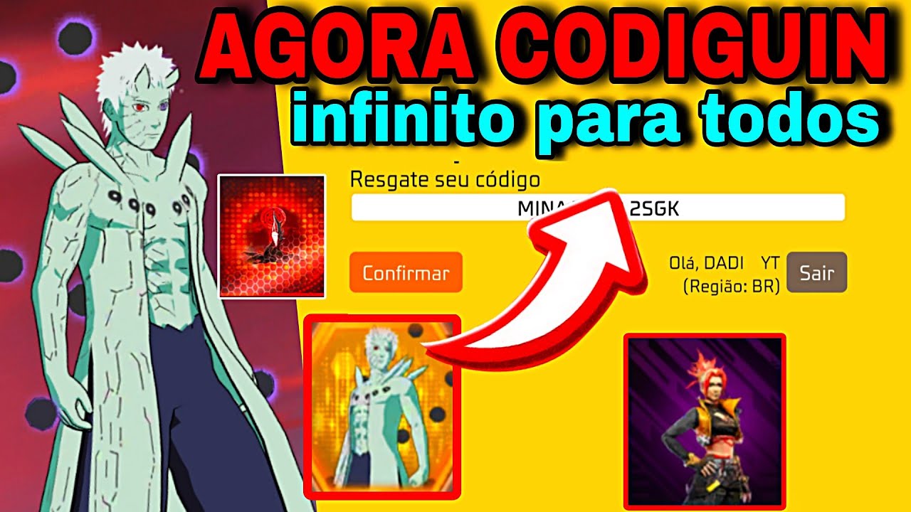 CODIGUIN INFINITO PARA TODOS RESGATE AGORA NO FREE FIRE CODIGUIN NOVAS ...