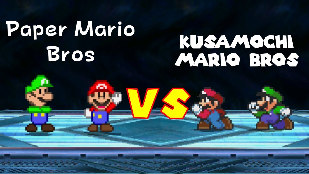 MUGEN Paper Mario Bros vs Kusamochi Mario Bros - YouTube