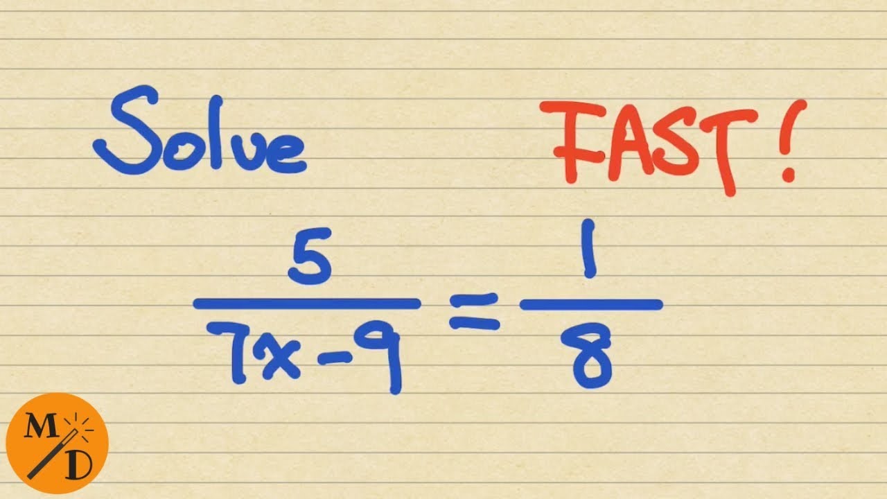 Algebra Trick - How To Solve Equations FAST! - YouTube