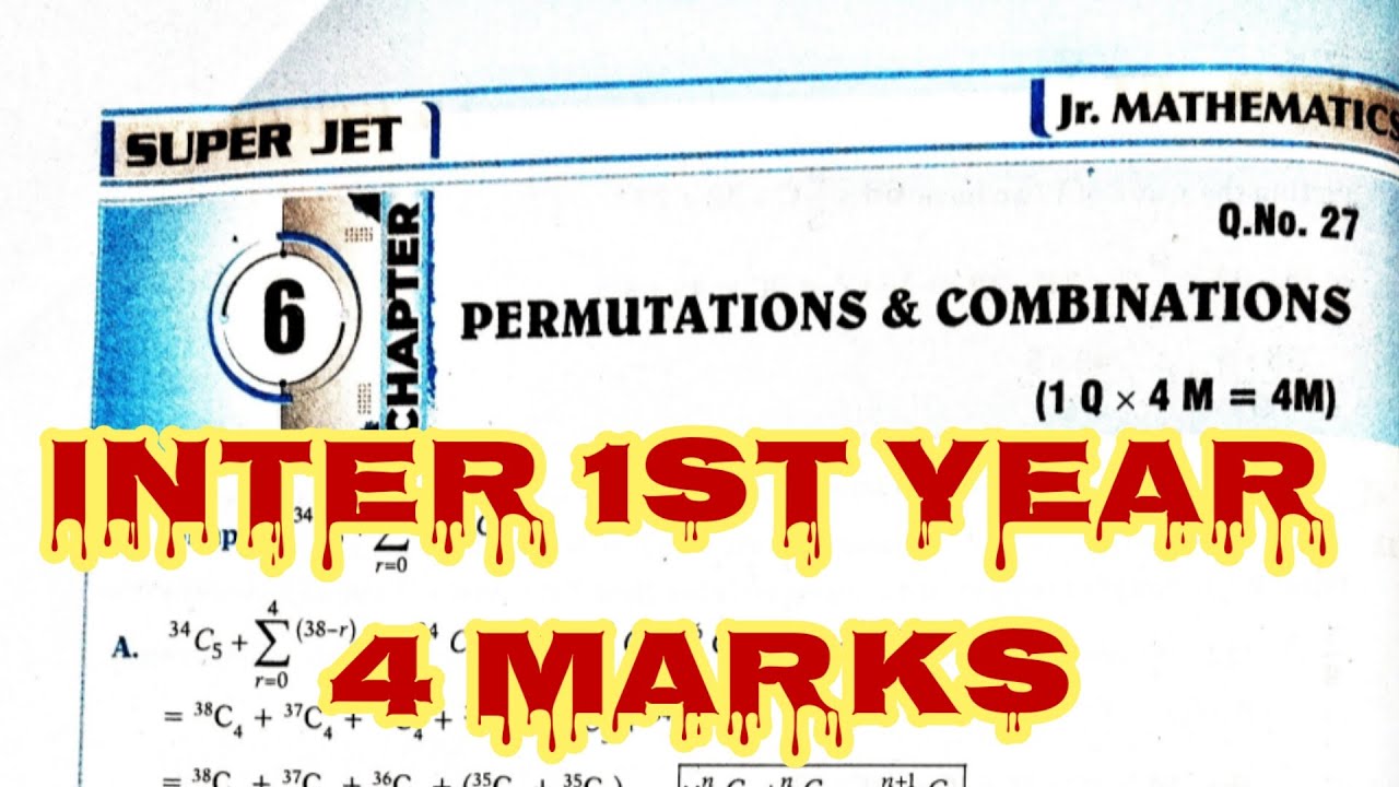 Inter 1st year mathematics 6th chapter permutations and combinations ...