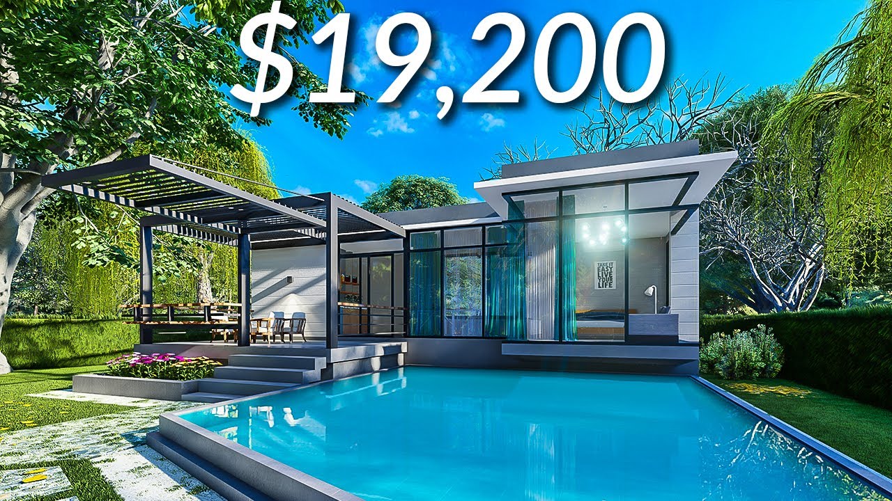 (5x10 Meters) Modern House Design | 1 Bedroom House Tour With a Pool ...