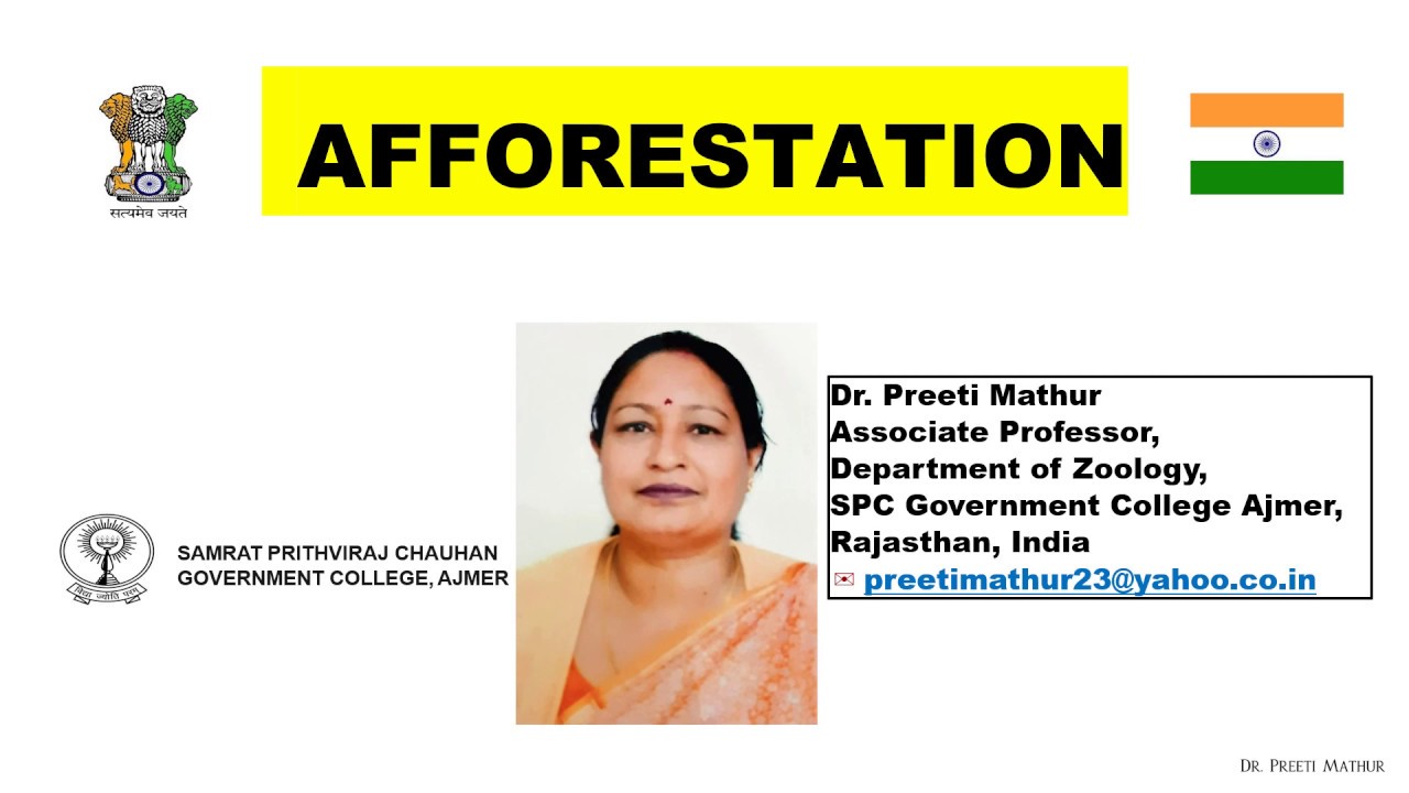 Afforestation | Dr. Preeti Mathur - YouTube