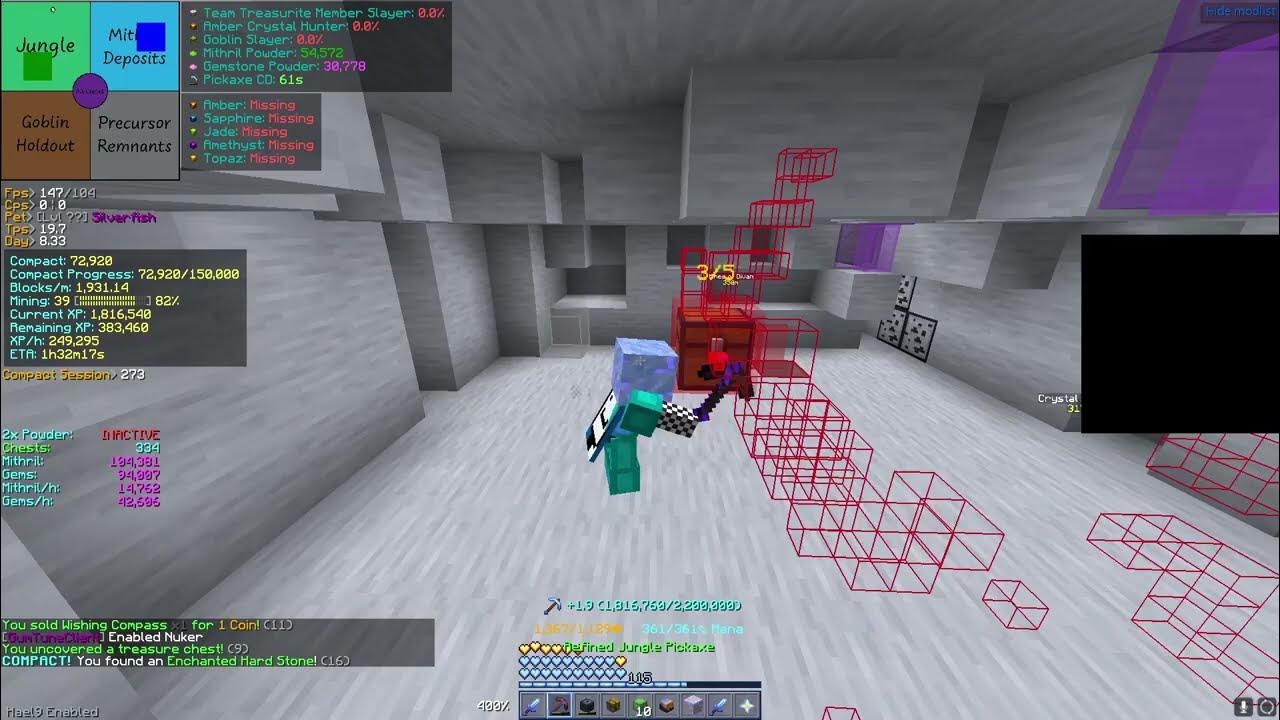 Powder Mining Macro and Gemstone Macro!! hypixel skyblock github in desc - YouTube