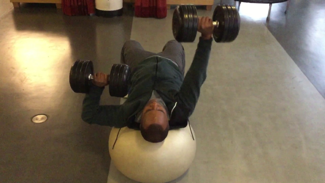 Alternating Swiss Ball Press - YouTube