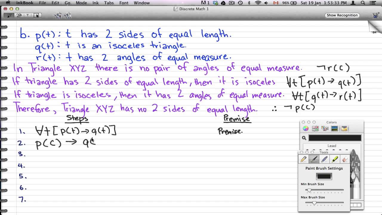 Discrete Math 1 Tutorial 44 Rule Of Universal Specification Pt 2 Youtube