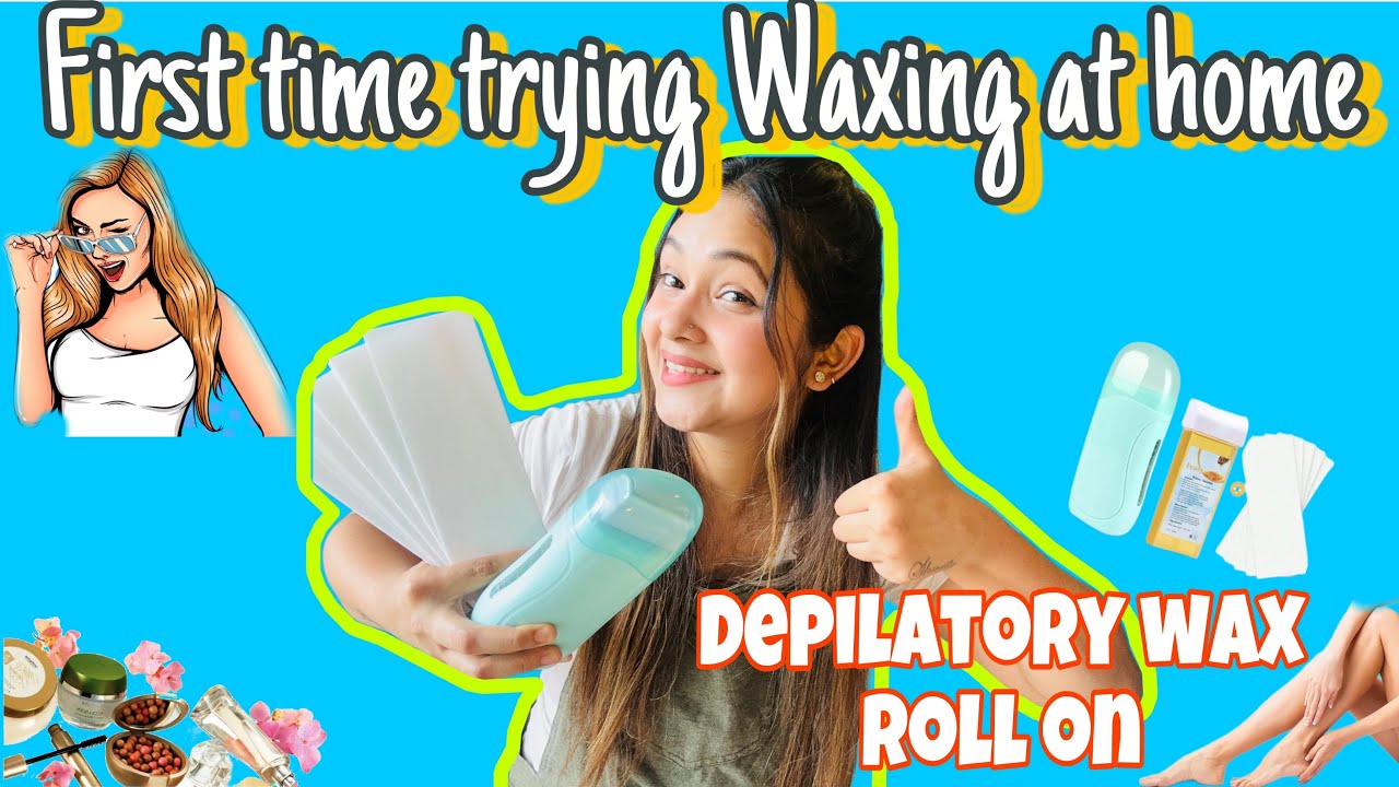 Trying waxing first time at home||with depilatory roll on wax||easy ...