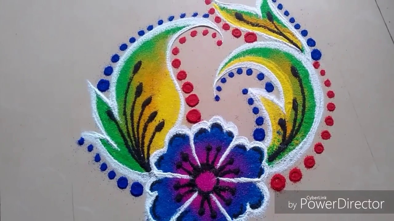Very very easy freehand colourful shading rangoli design made by JYOTI ...