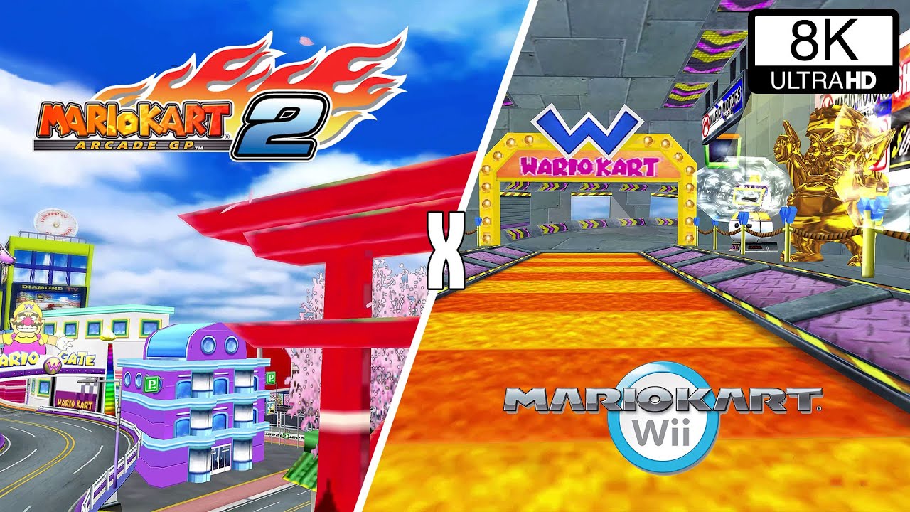 GP Diamond City from MARIO KART ARCADE GP 2 in MARIO KART WII in 8k60 ...