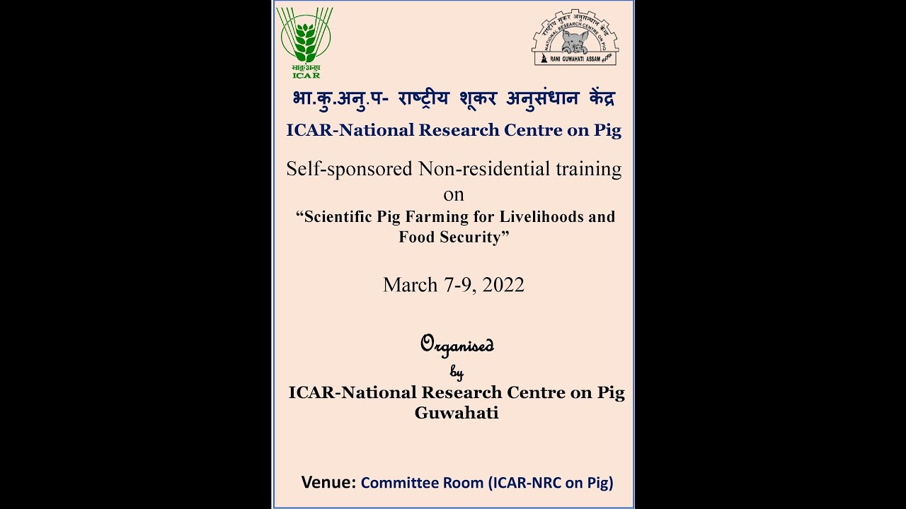 ICAR-NRC on PIG :: Training on Scientific Pig Farming for Livelihoods ...