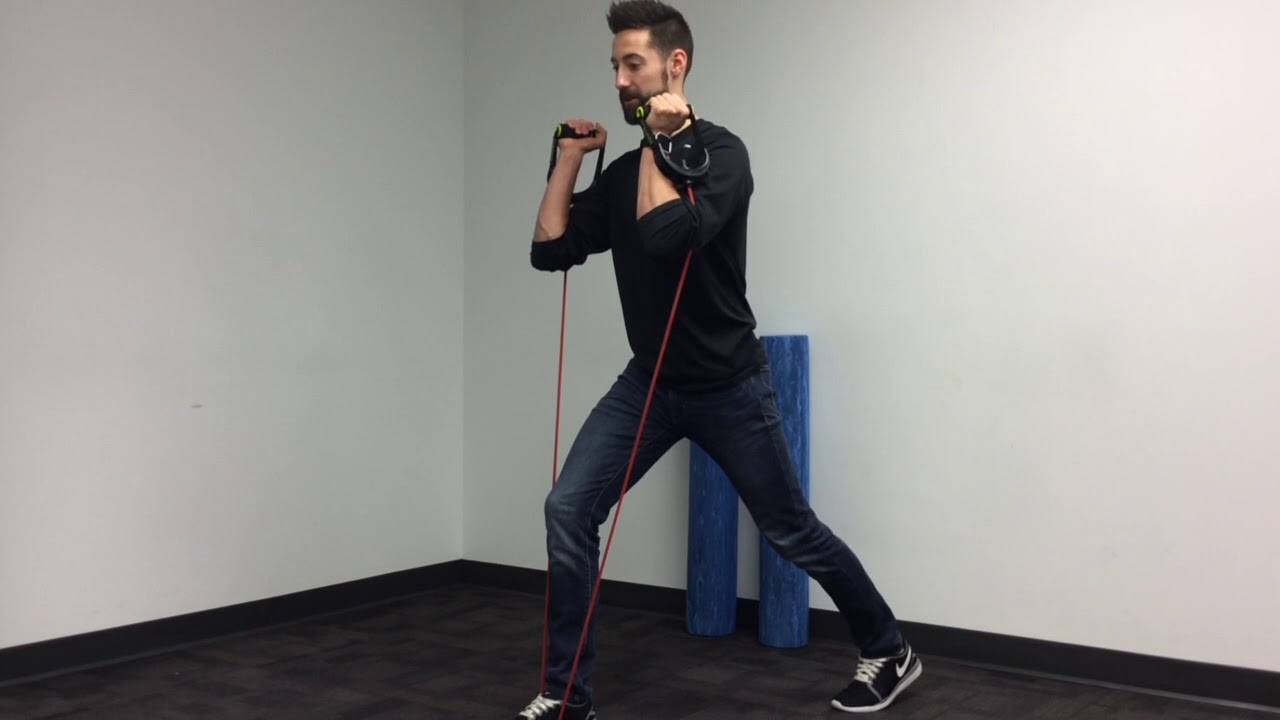 #109 - Resistance Band Alternating Lunges - YouTube