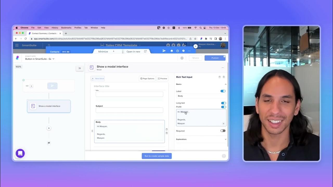 How to send emails from within a SmartSuite record using Ply - YouTube