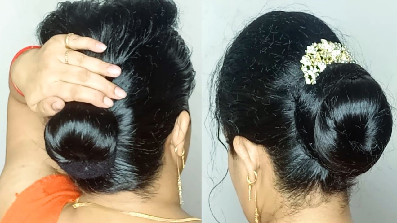 Simple & Easy Juda Bun Hairstyle ! Easy Bun Hairstyle For Long Hair ...