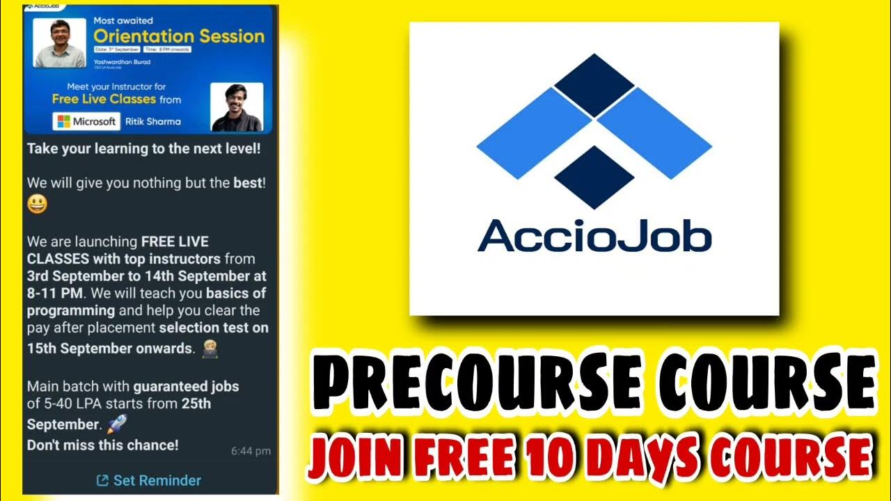 new precourse alert @acciojob | free 10 day coding course join acciojob precourse #acciojob ...
