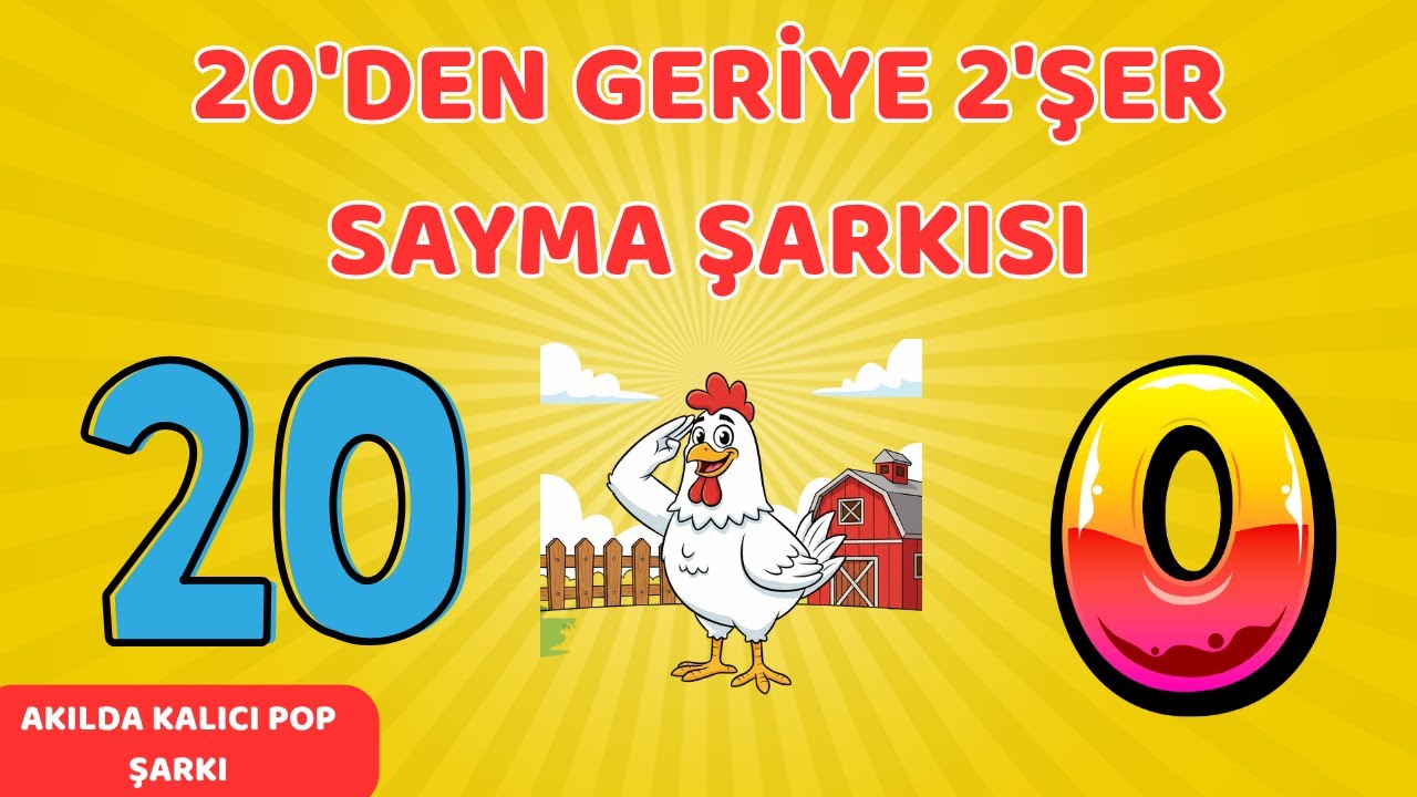 “20’den Geriye 2’şer Sayma Şarkısı 🎵 | Komik Pop Matematik Şarkısı | 1 ...