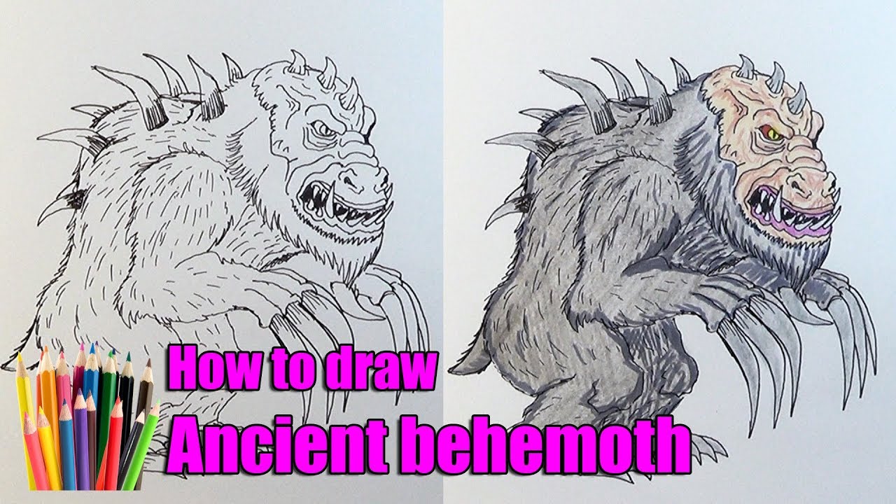 How to draw Ancient behemoth, Heroes, Как нарисовать Древнее Чудище ...