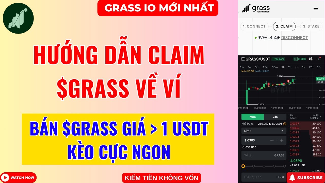 GRASS IO | Hướng Dẫn Claim GRASS Về Ví Và Bán GRASS Giá Trên 1 USDT - KÈO CỰC NGON - YouTube