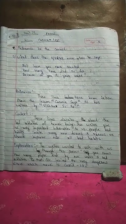 How to write Reference to the context and explanation for class 11#reference #context - YouTube