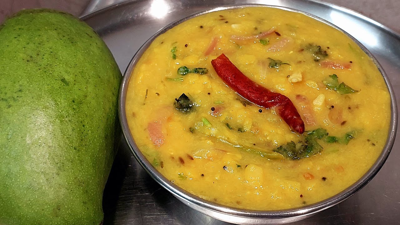 Raw mango dal| raw mango recipe| mamidikaya pappu| sidedish - YouTube