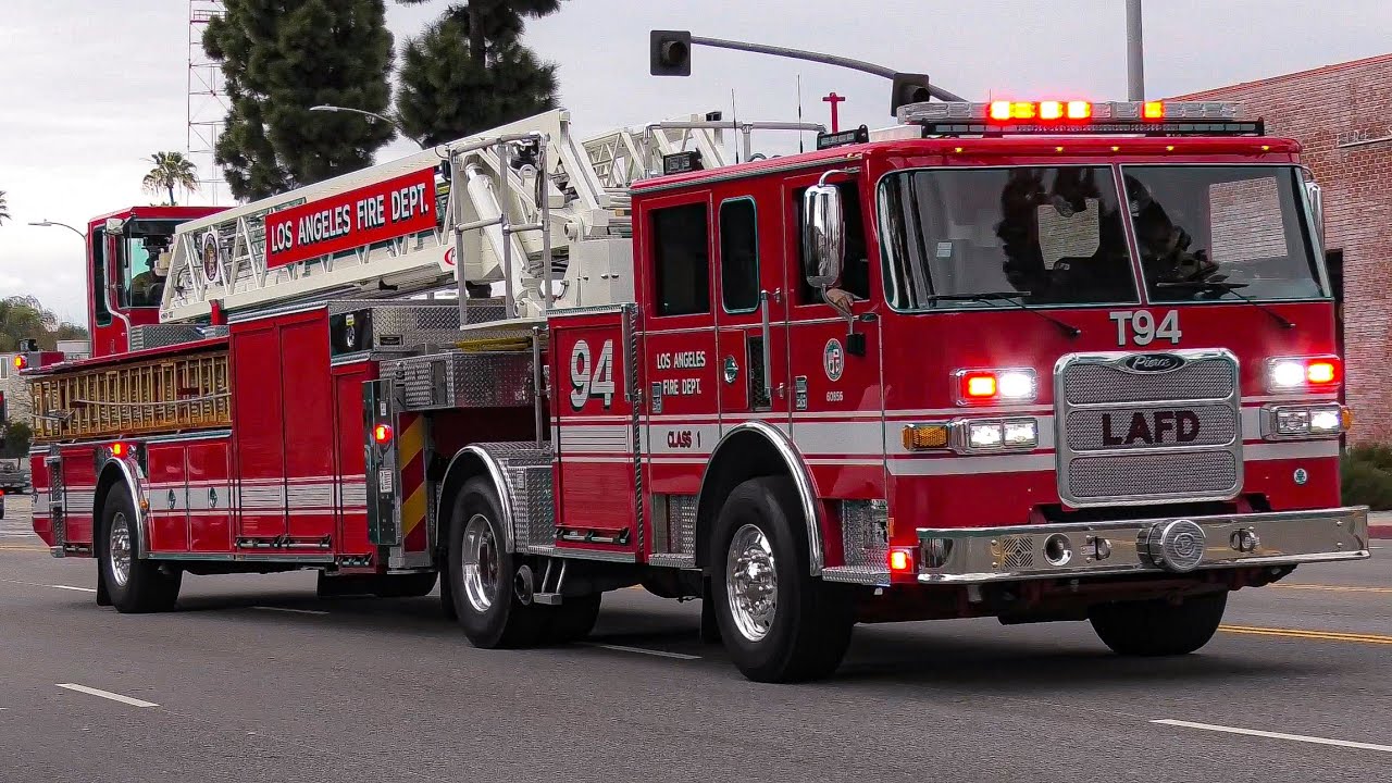 LAFD Light Force 94 Responding - YouTube