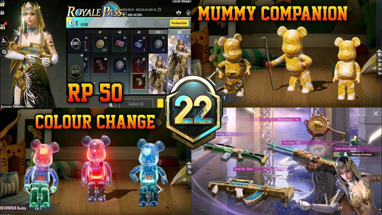 M22 RP 1 TO 50 | 2 MYTHICS OUTFITS | MYTHICS MUMMY CAMPANION COLOUR ...