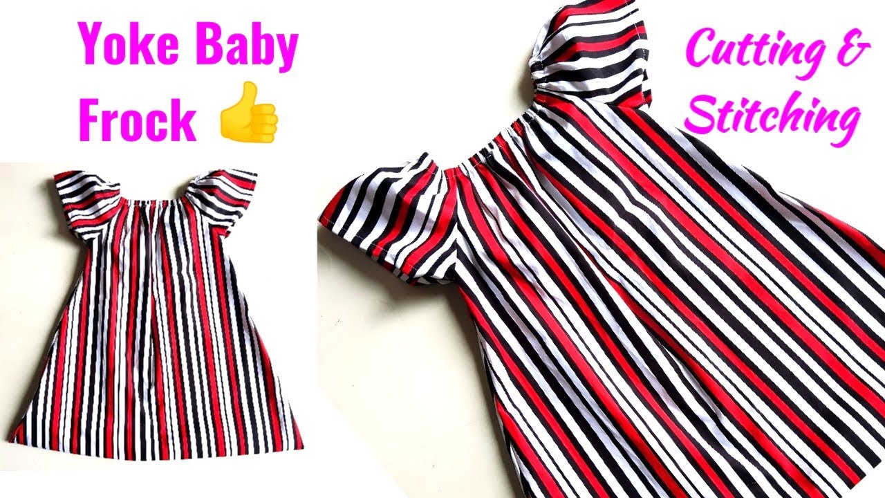 Yoke Baby Frock Cutting and stitching Step by step Very Easy | Baby ...