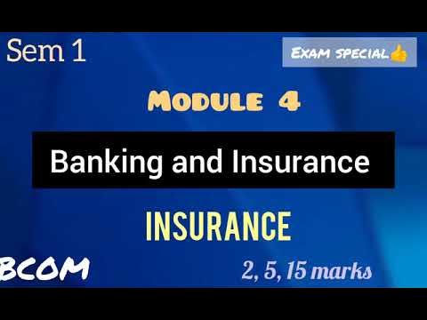 Banking and Insurance ||Sem 1||Bcom ||Module 4|| Insurance || Part 1||@viswateaching - YouTube
